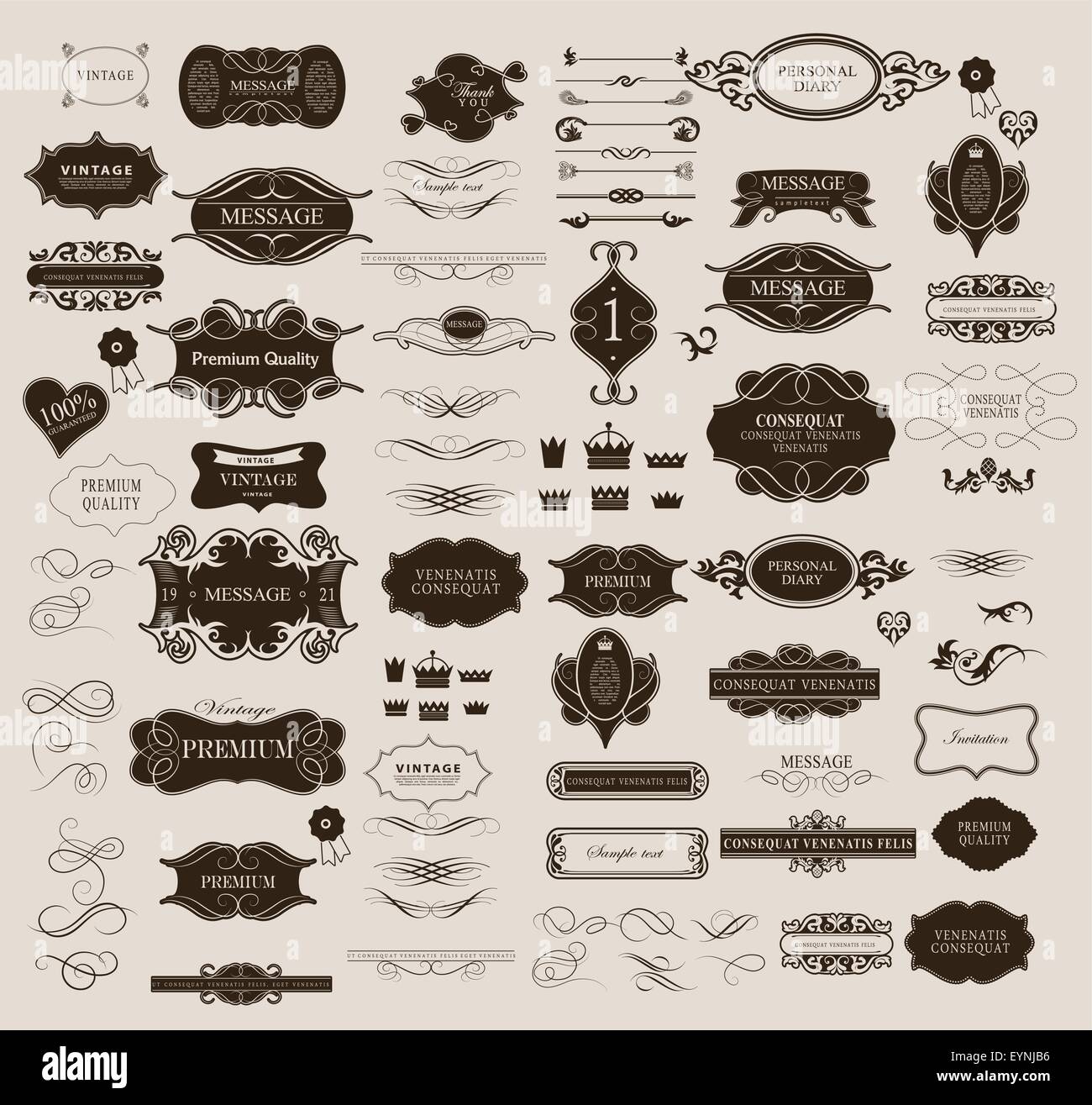 Set of calligraphic elements for design Stock Vector Image & Art - Alamy