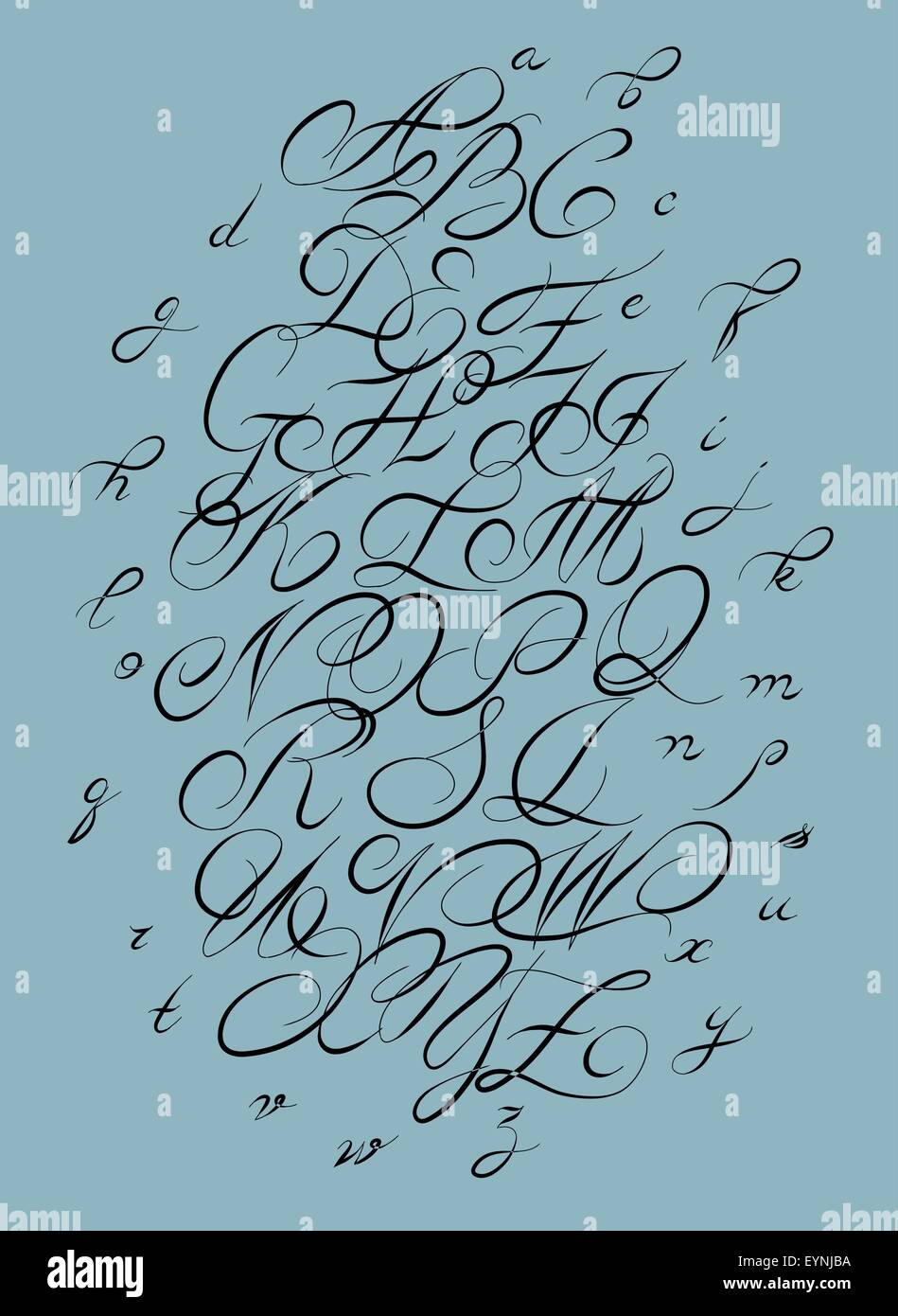 Calligraphic alphabet. Design elements Stock Vector Image & Art - Alamy