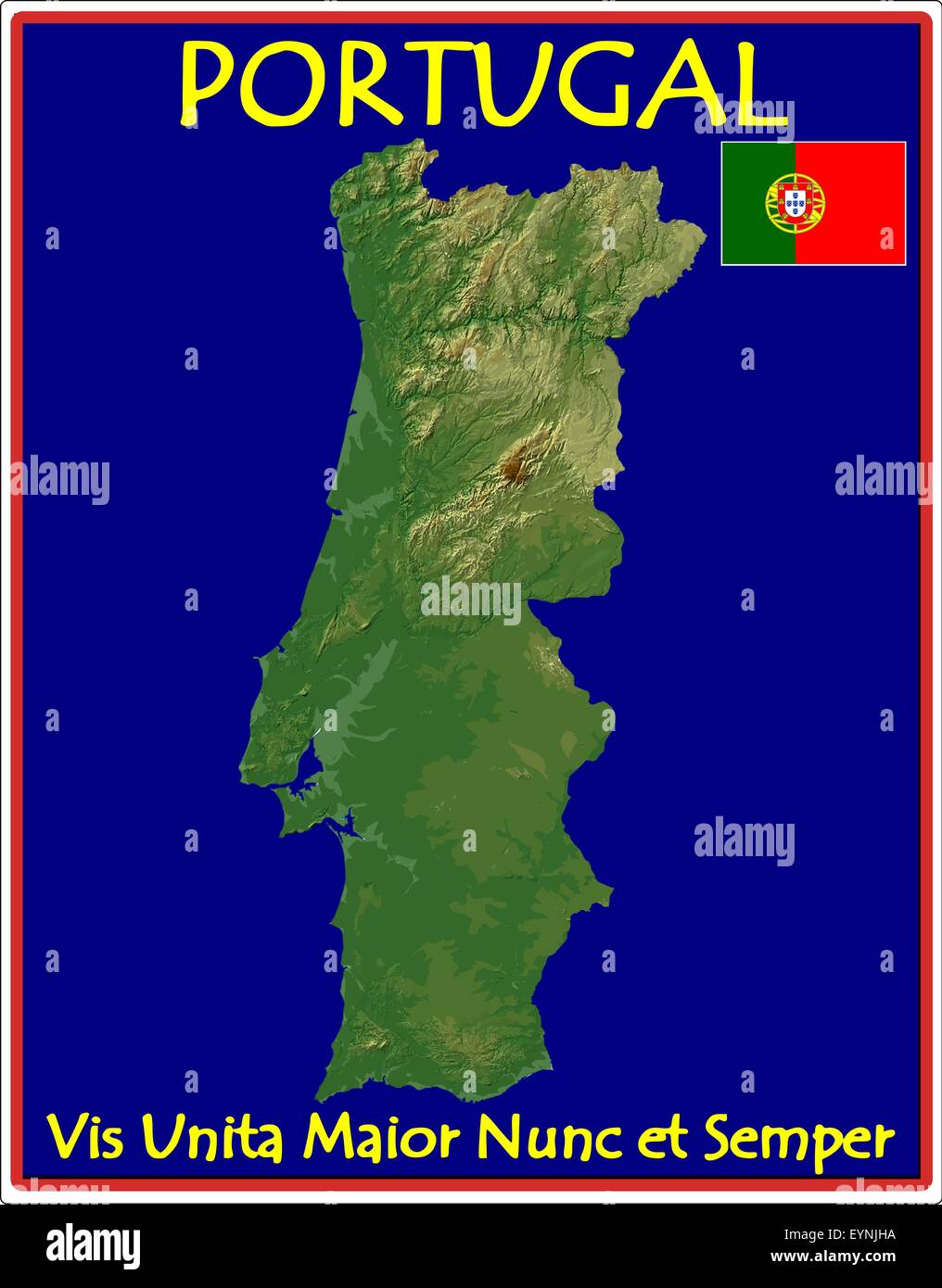 Portugal map flag motto hi-res stock photography and images - Alamy