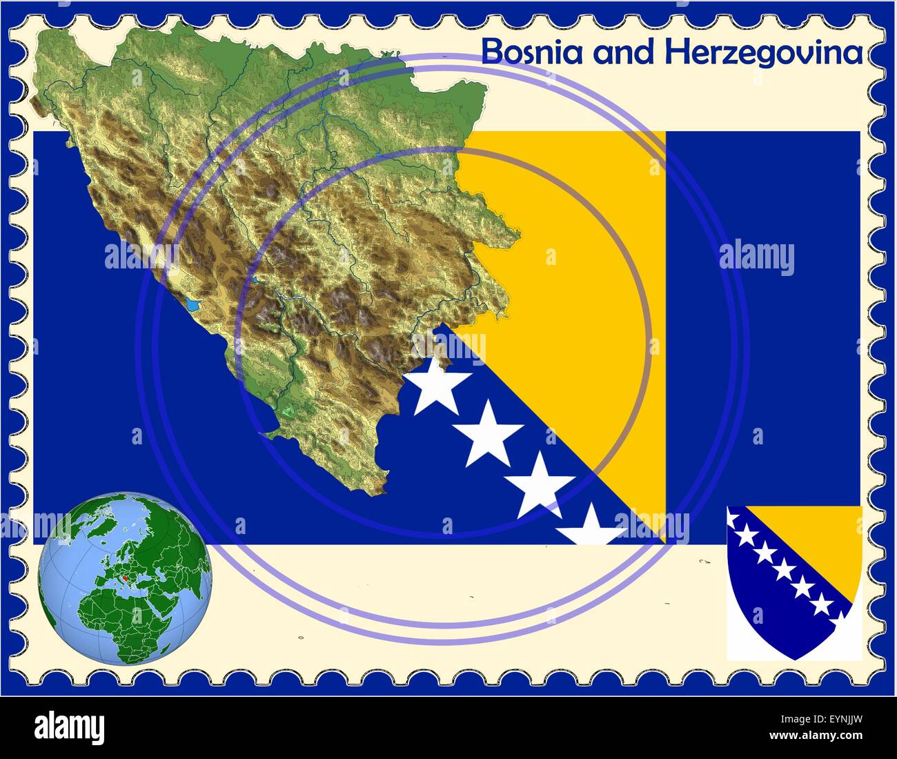 Puerto rico bosnia and herzegovina flag Stock Vector Images - Alamy