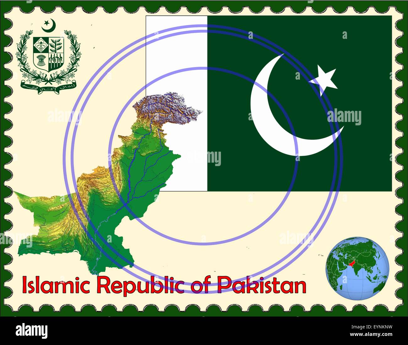 Pakistan Stamp Map High Resolution Stock Photography and Images - Alamy