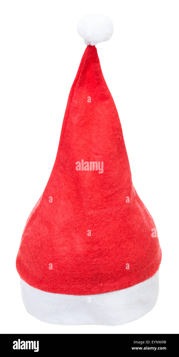 christmas symbol - red santa claus cap isolated on white background ...