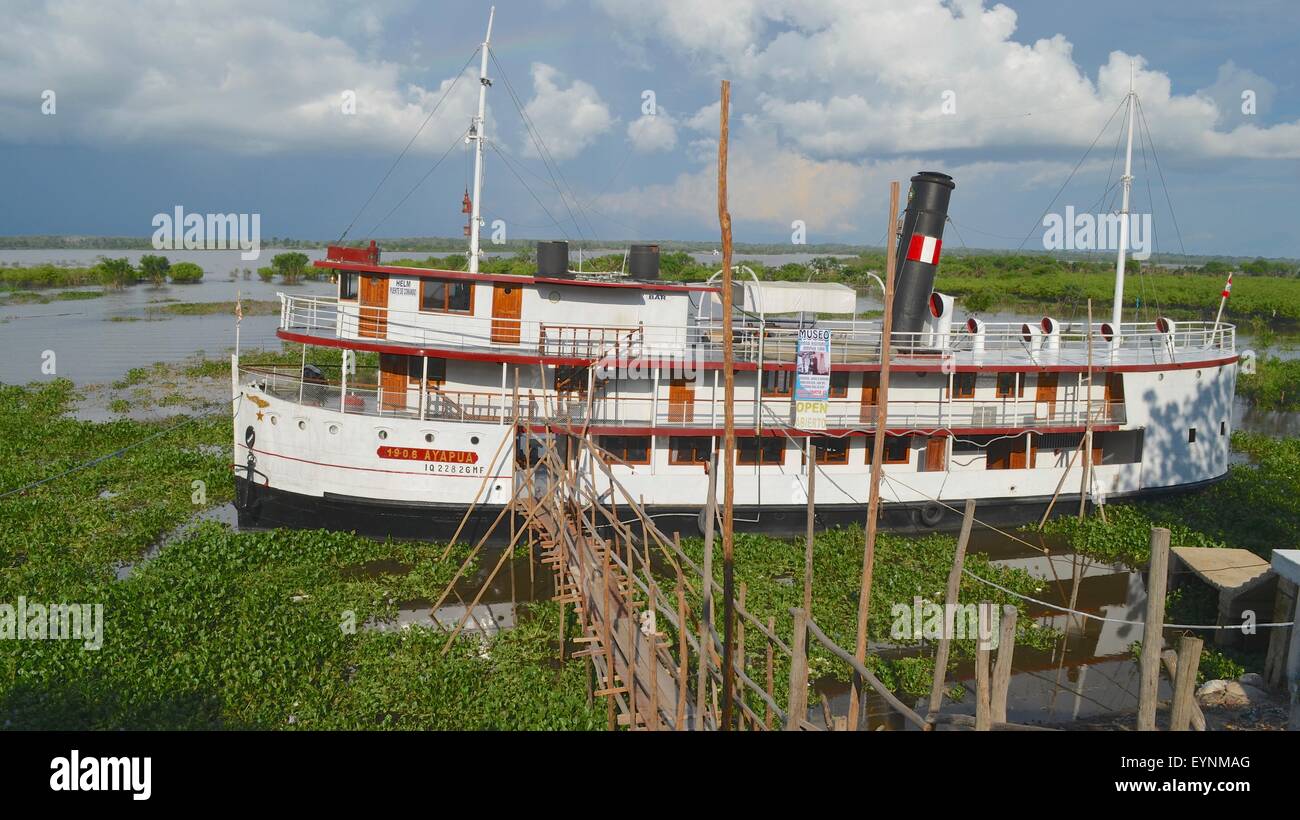 The Ayapua, a historic Amazonian rubber-boom era boat now serving as a ...