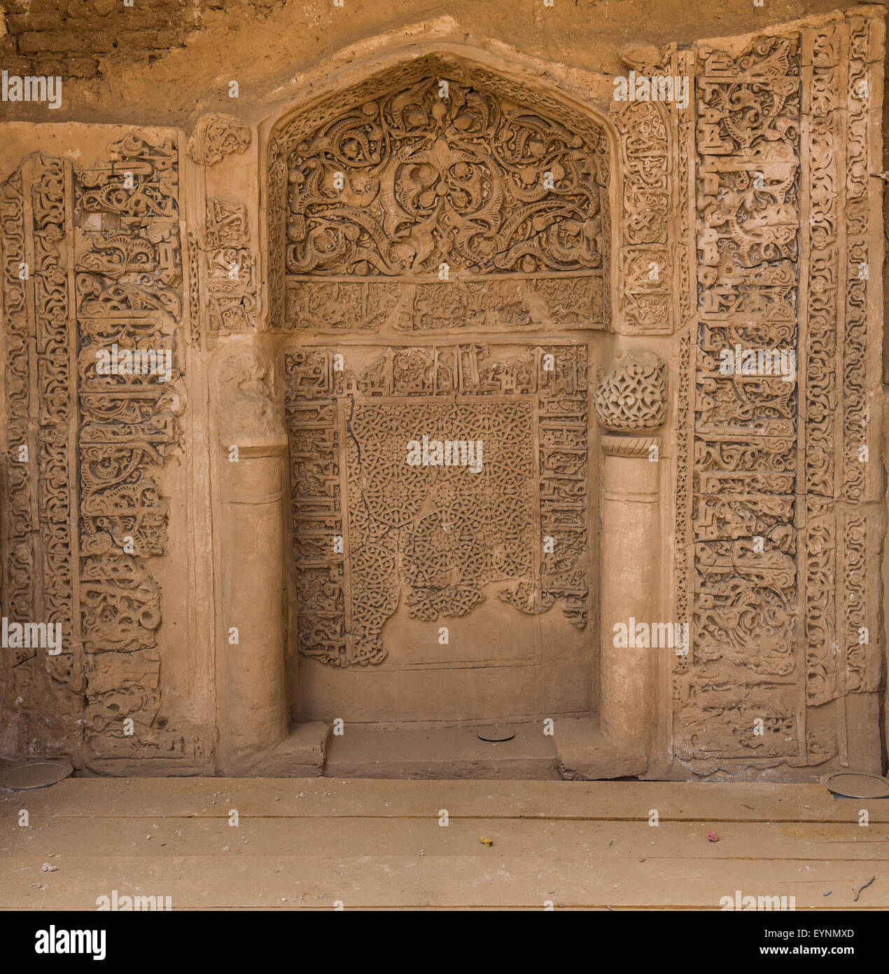 Seljuk mihrab on roof of Masjid-i Malik, Kerman, Iran Stock Photo - Alamy