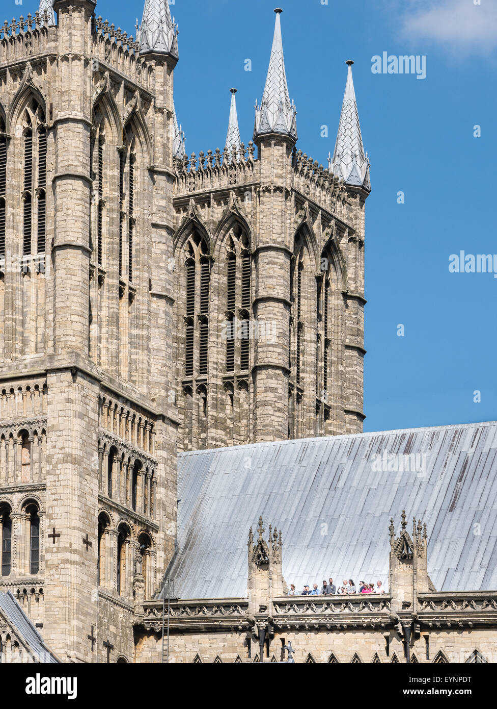 The norman built (eleventh century) cathedral at Lincoln, England Stock ...