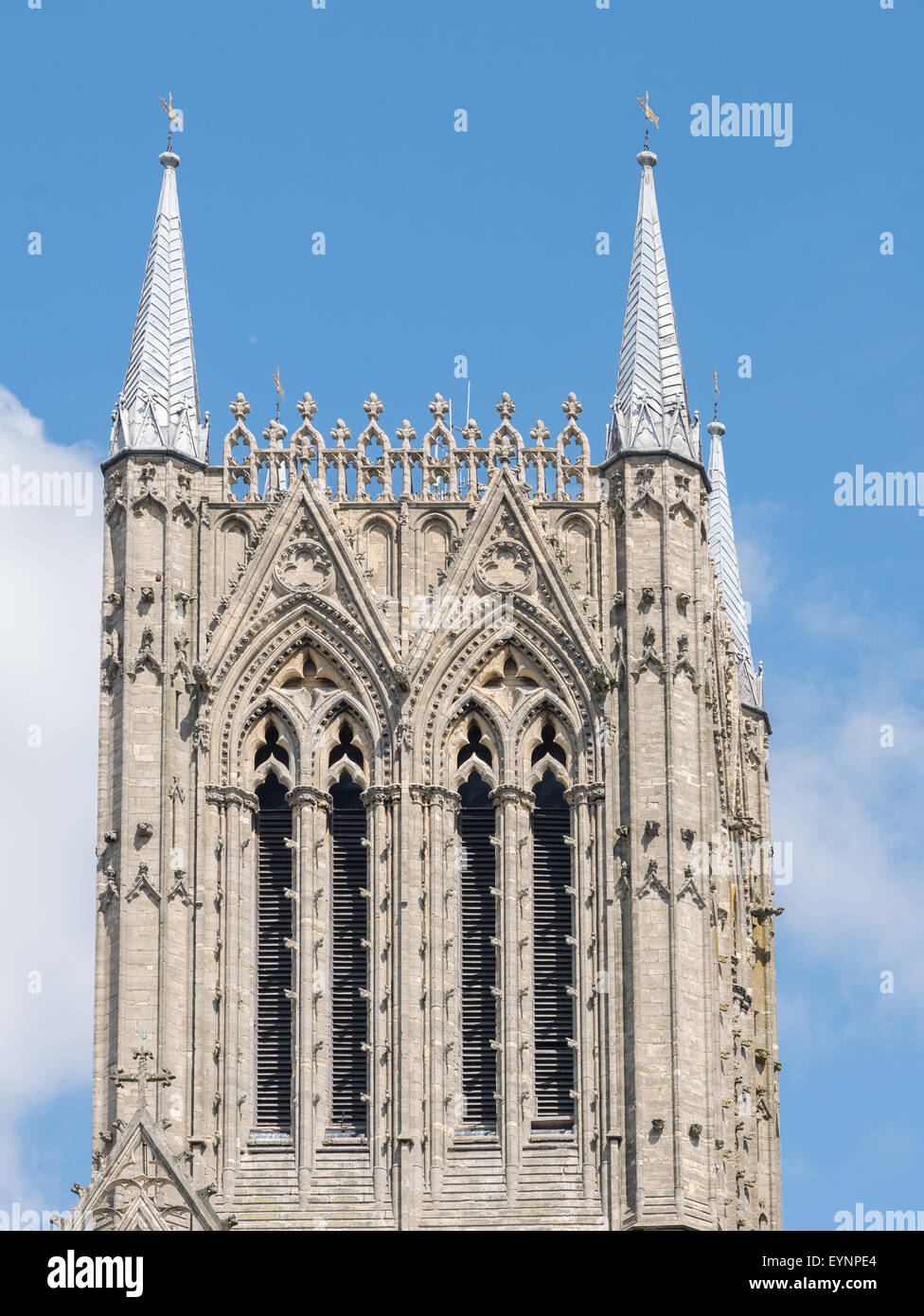 The norman built (eleventh century) cathedral at Lincoln, England Stock ...