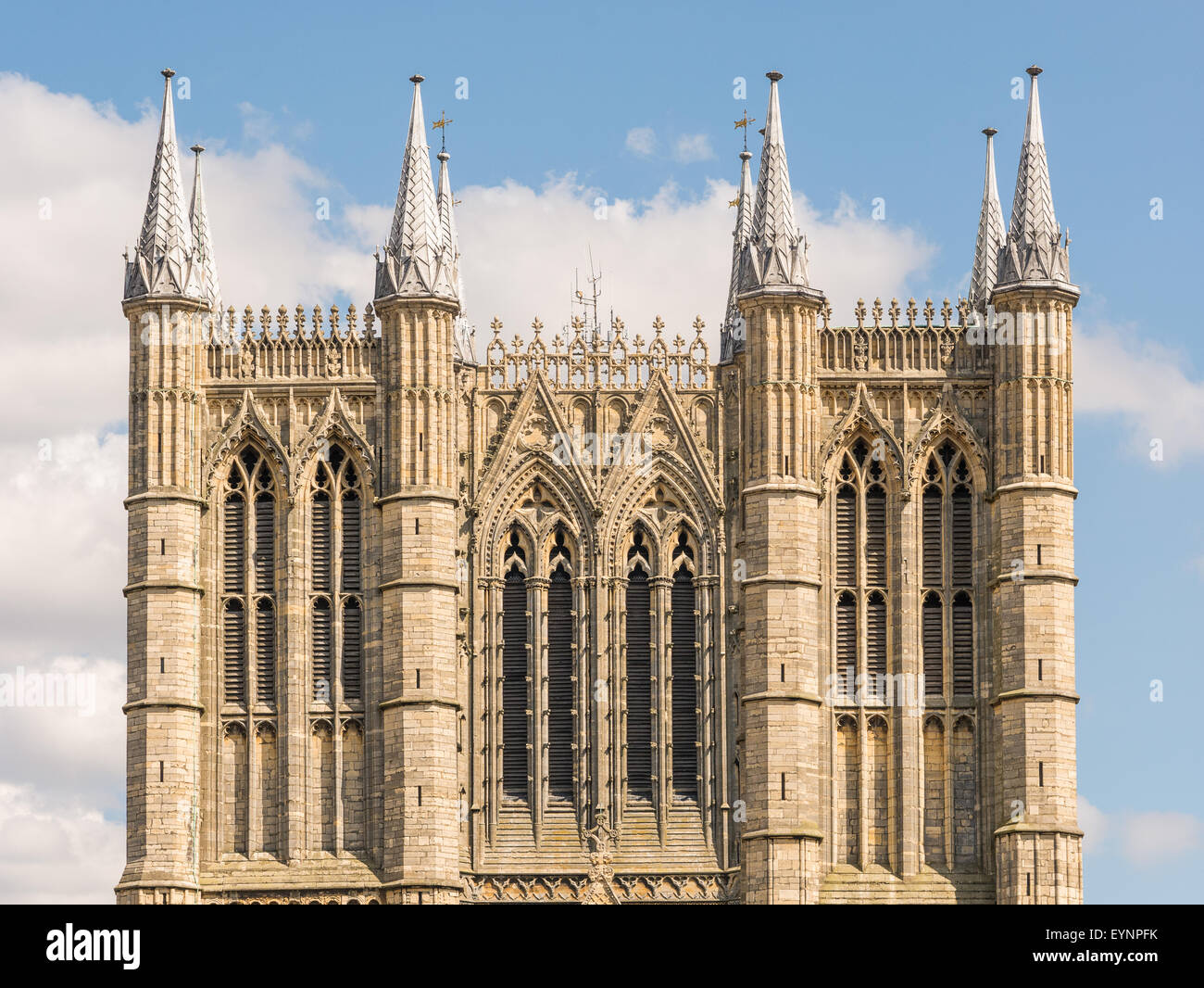 The norman built (eleventh century) cathedral at Lincoln, England Stock ...