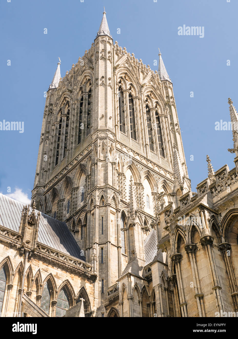 The norman built (eleventh century) cathedral at Lincoln, England Stock ...