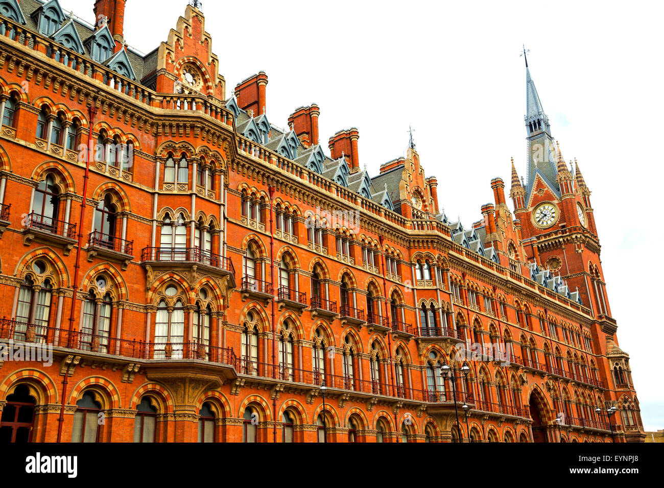 old architecture in london england windows and brick exterior wall ...