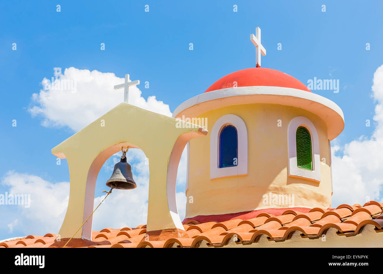 The Roof and dome of christian church of Saint Christopher in Kalamata ...