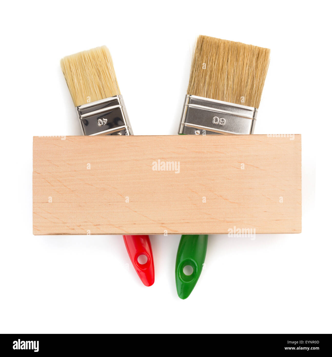 Paintbrush wooden board on Cut Out Stock Images & Pictures - Alamy