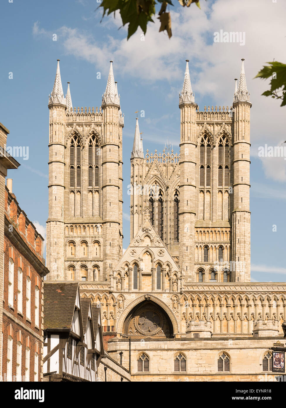 The norman built (eleventh century) cathedral at Lincoln, England Stock ...