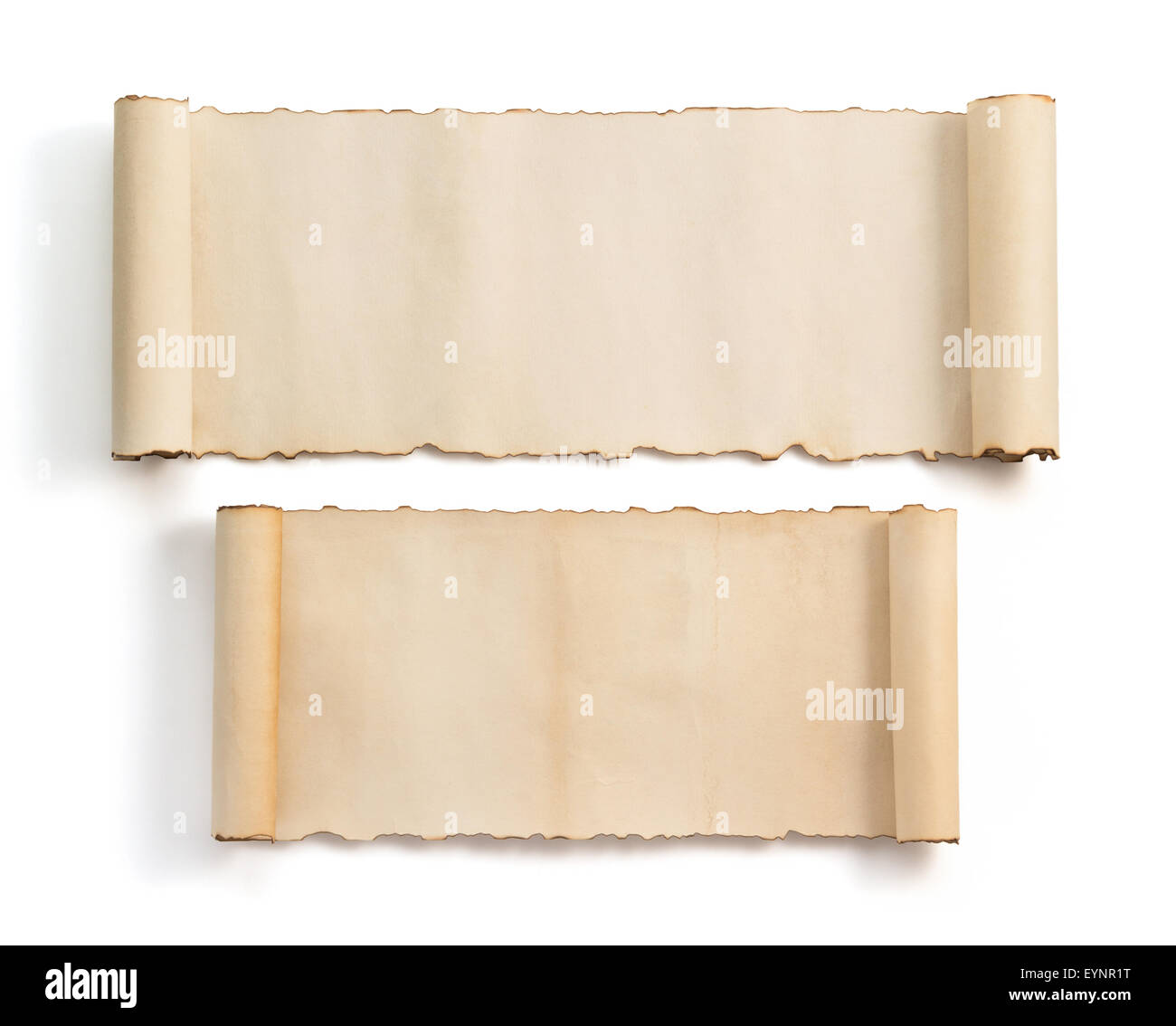 parchment scroll isolated on white background Stock Photo - Alamy