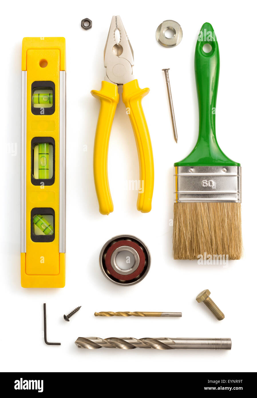 set of tools and instruments isolated on white background Stock Photo ...