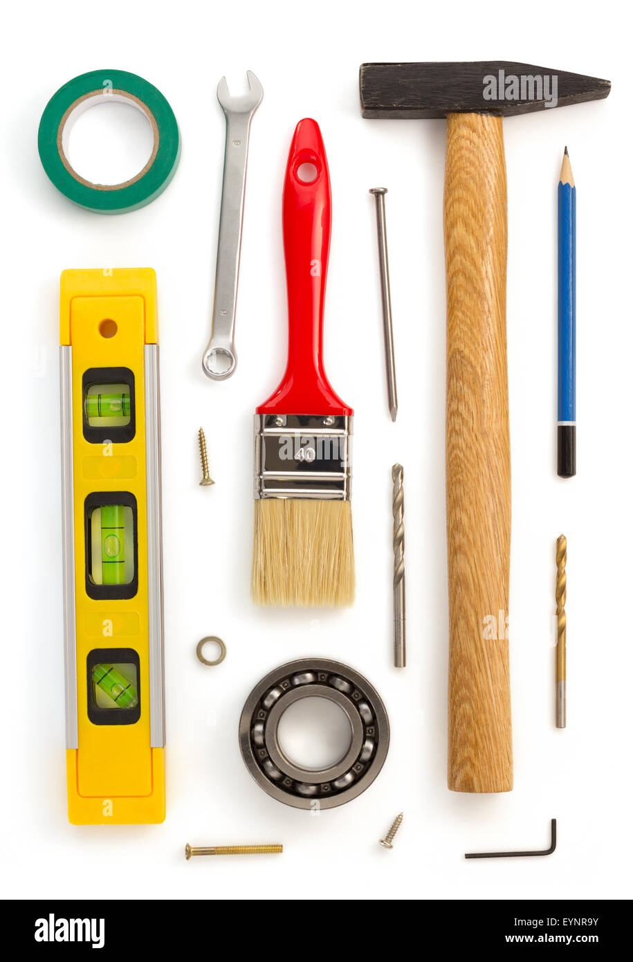 set of tools and instruments isolated on white background Stock Photo ...