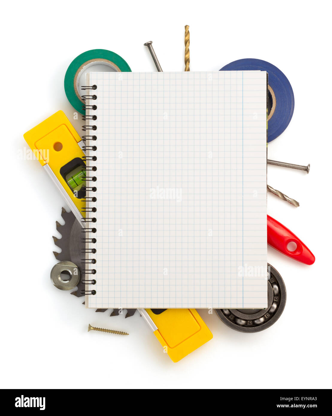 set of tools and instruments isolated on white background Stock Photo ...