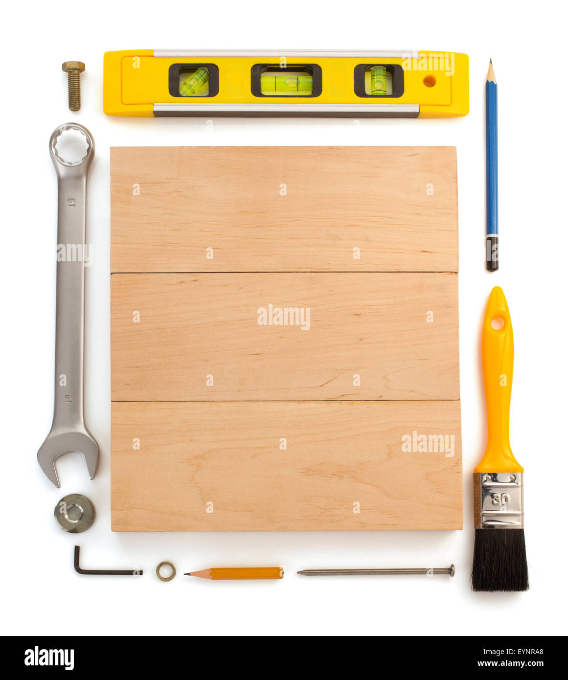 set of tools and instruments isolated on white background Stock Photo ...