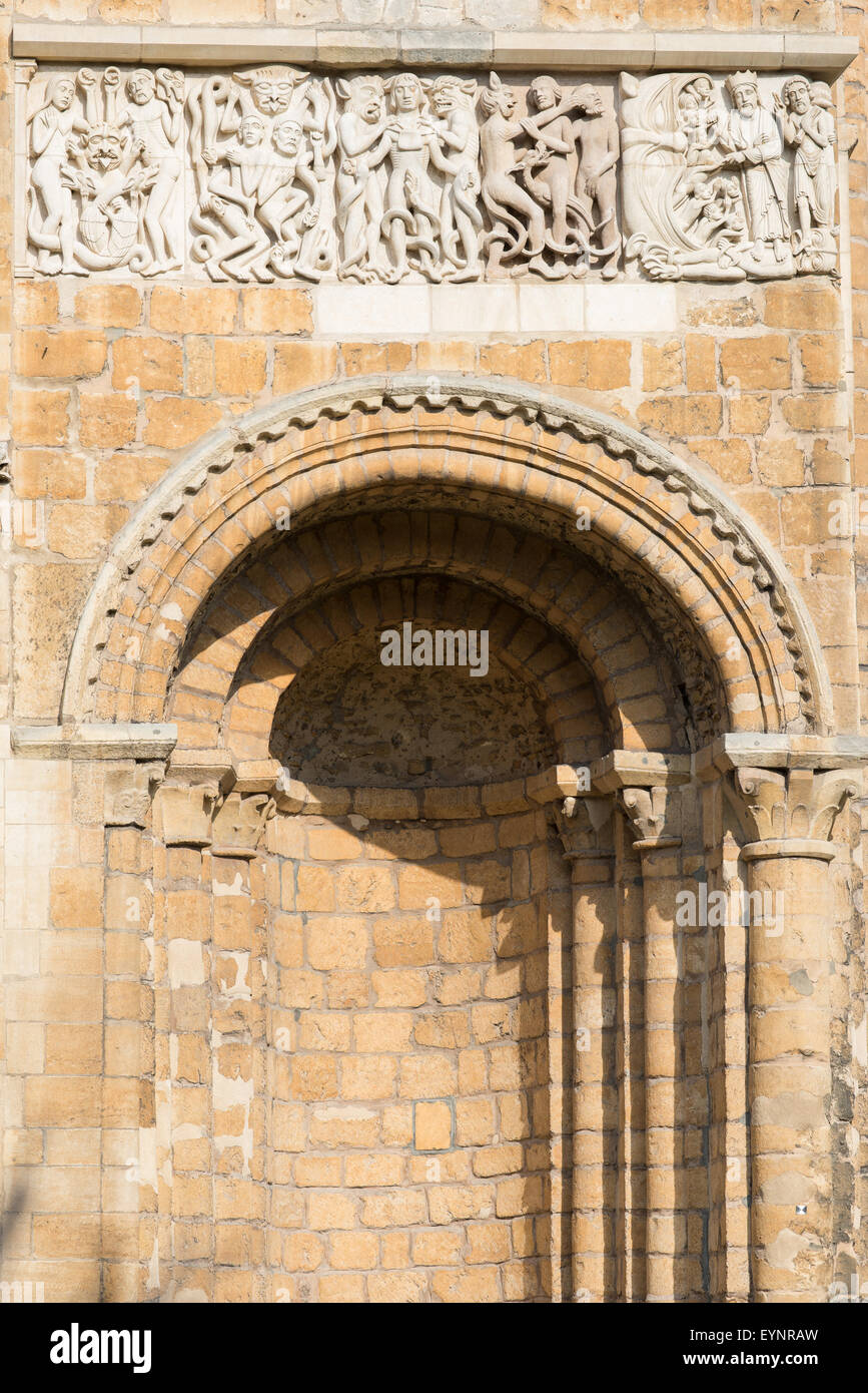 The norman built (eleventh century) cathedral at Lincoln, England Stock ...