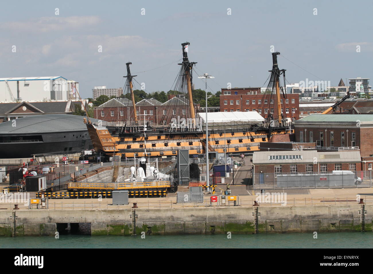 HMS Victory and Mary Rose Museum Portsmouth UK July 2015 Stock Photo ...