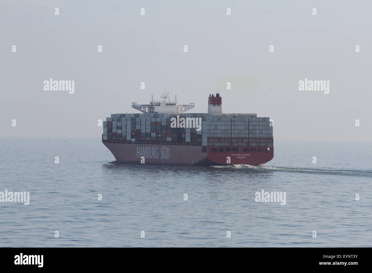 Container ship Cap San Maleas at sea in English Channel July 2015 Stock ...