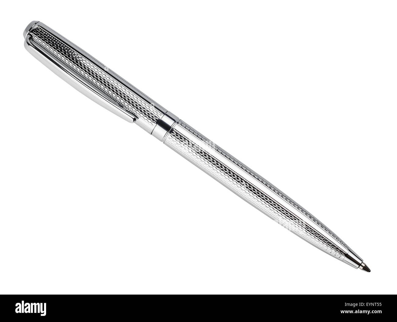 the silver pen isolated on white background Stock Photo - Alamy