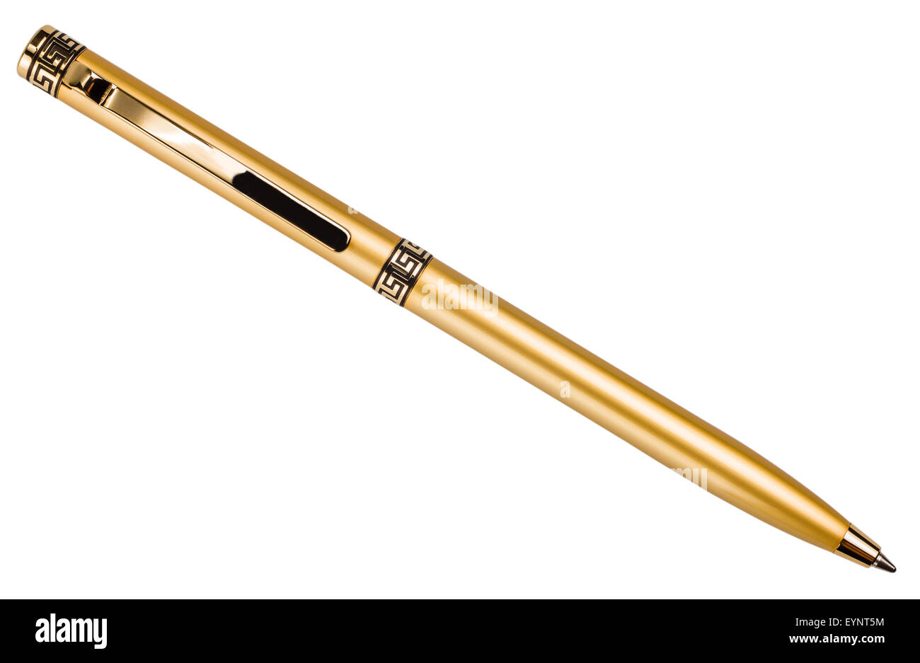 the gold pen isolated on white background Stock Photo - Alamy