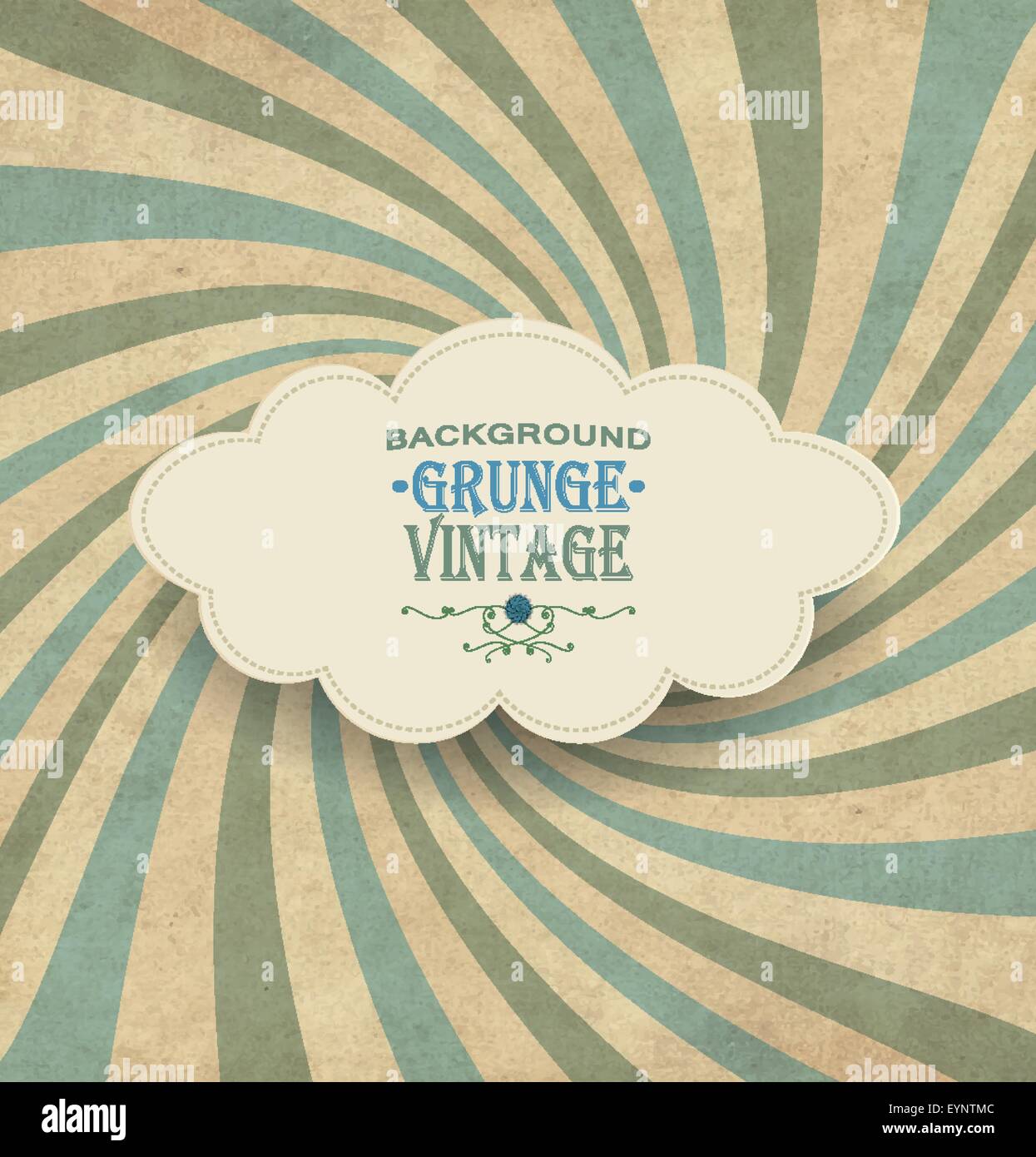 Vintage Frame With Grunge Radiant Background And Title Inscription ...