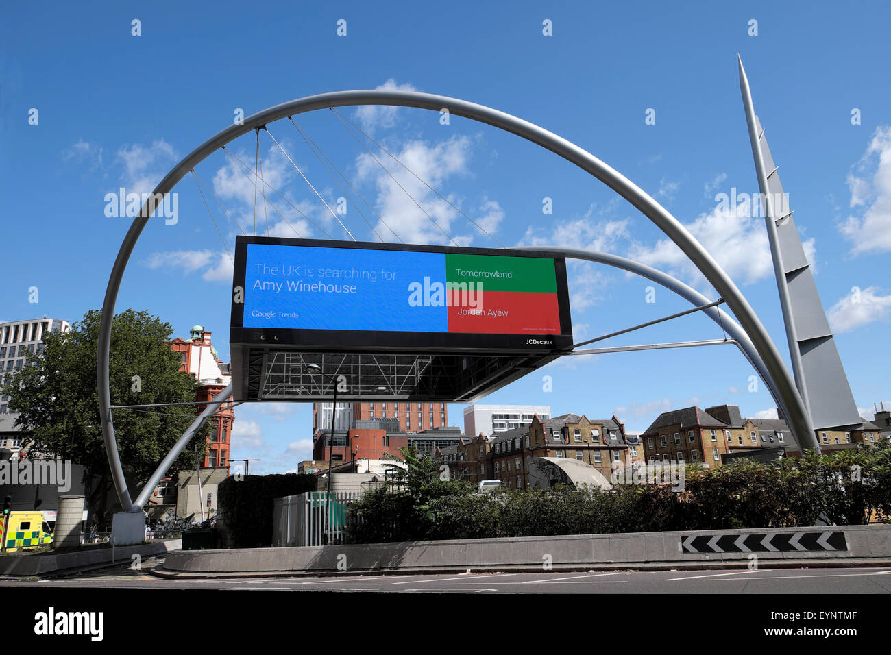 Silicon Roundabout electronic digital Google advertisement billboard on ...