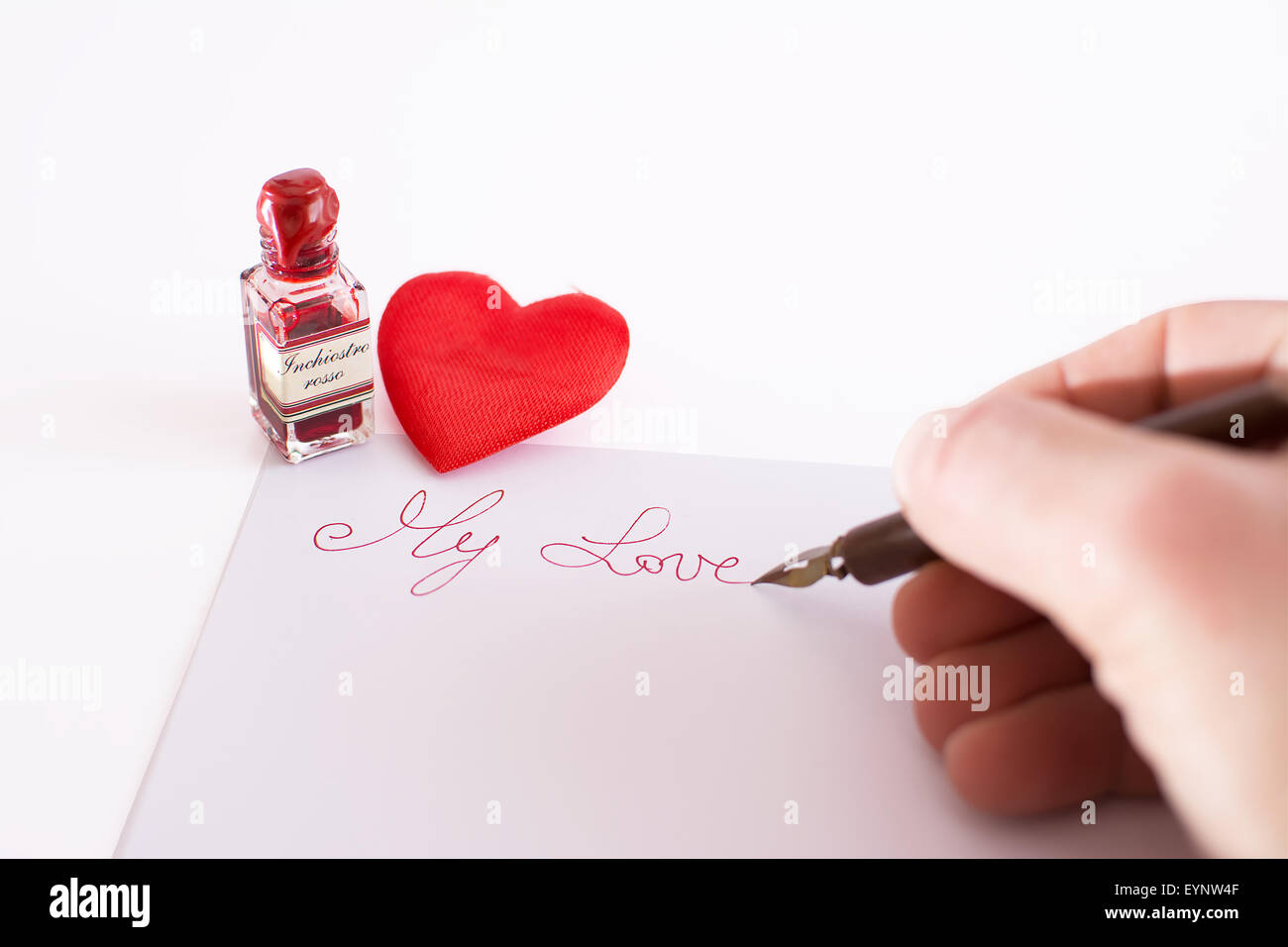 Letter to "my dear, handwriter with red ink Stock Photo - Alamy