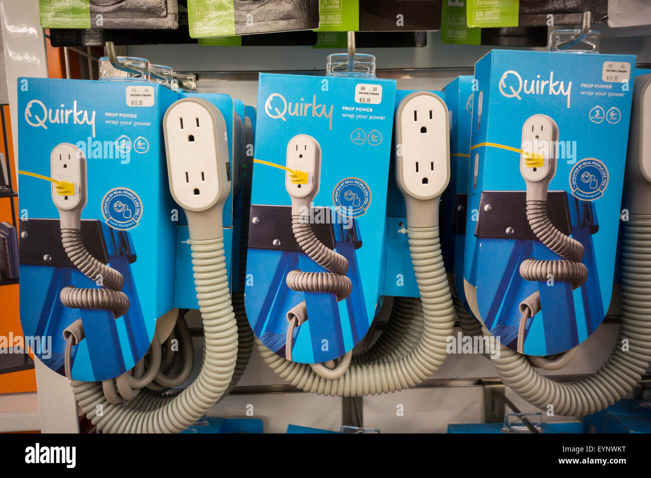 Quirky electrical products are seen on display in a store in New York ...