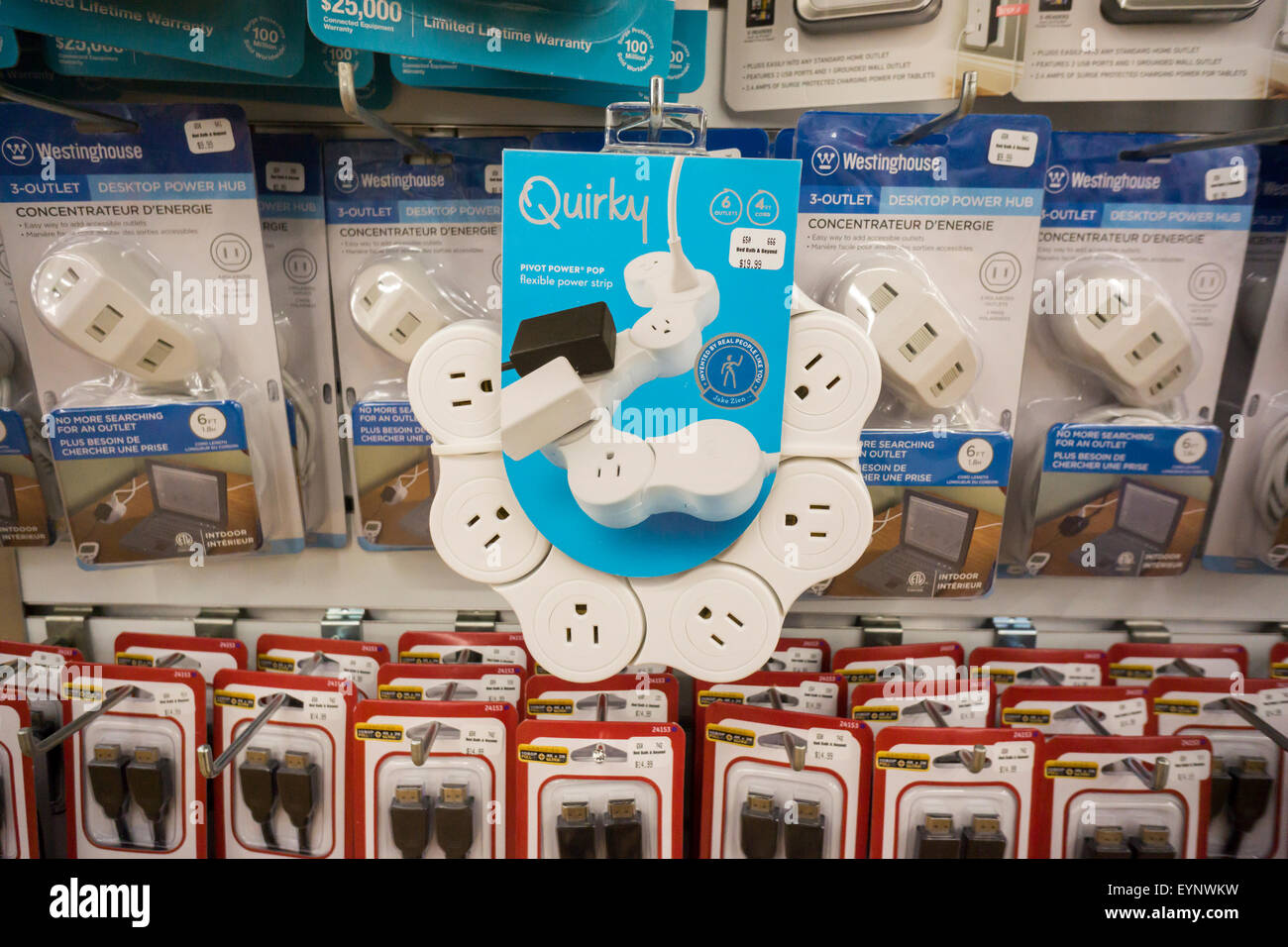 Quirky electrical products are seen on display in a store in New York ...