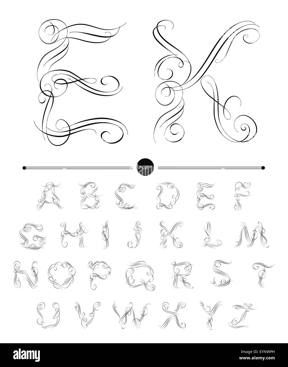 Calligraphic alphabet. Design elements Stock Vector Image & Art - Alamy