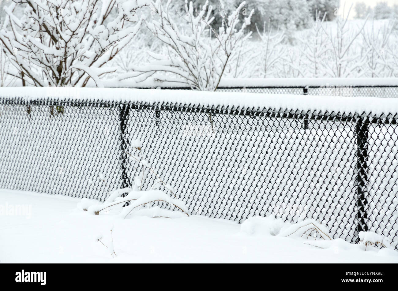 Snow winter in small Canadian town Stock Photo - Alamy