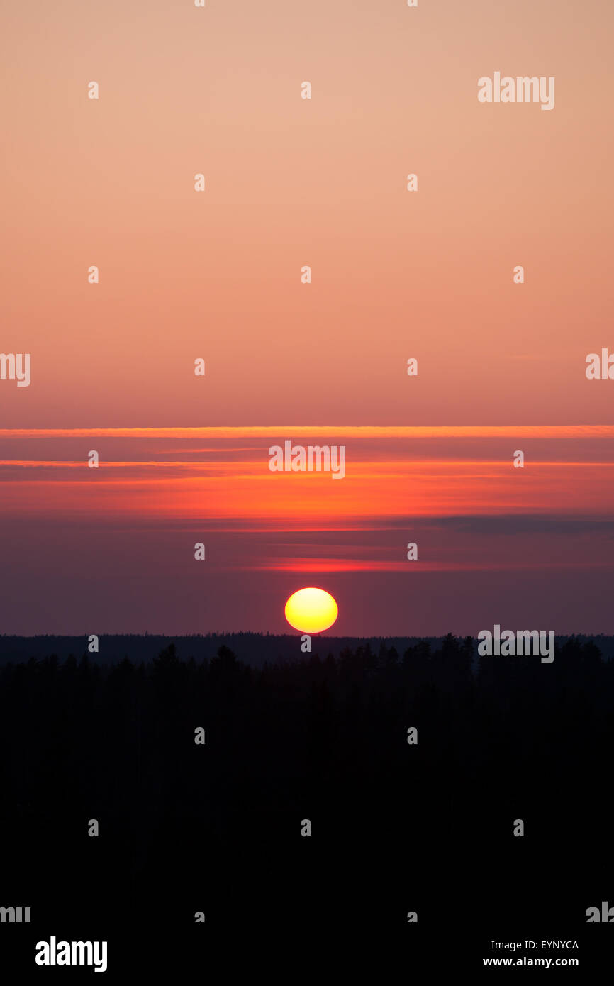 Sun setting over forest hi-res stock photography and images - Alamy