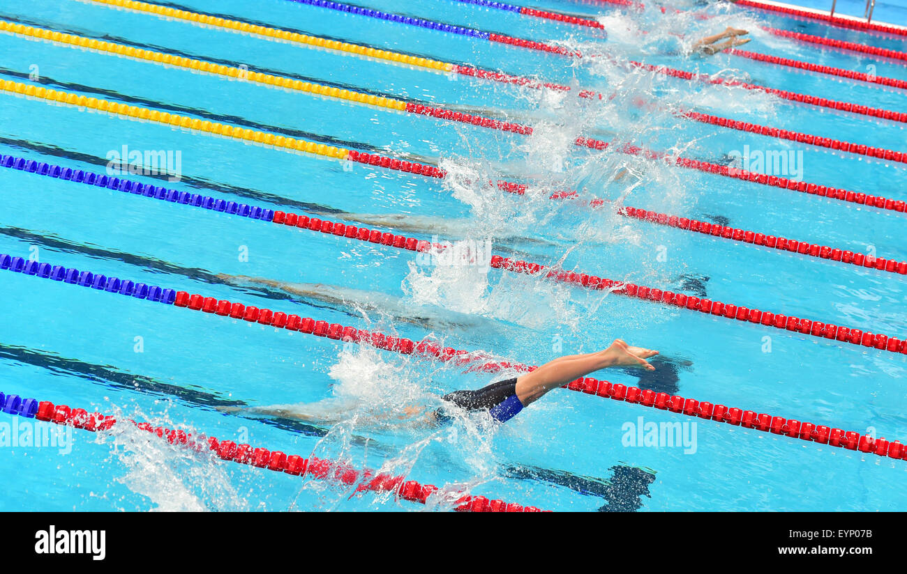 Kazan, Russia. 02nd Aug, 2015. Swimmer start for the Men's 400m ...