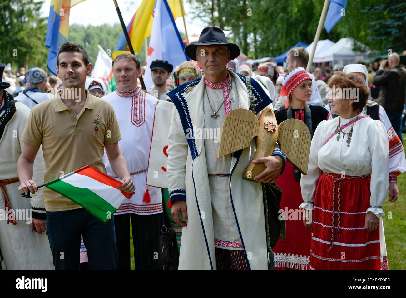 Obinitsa Estonia 2nd Aug 2015 The Mayor Of Obinitsa C Holding A