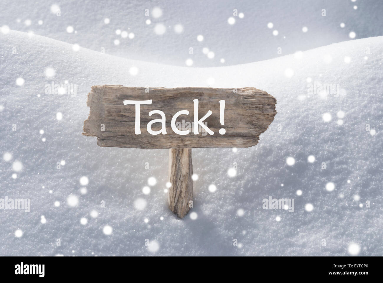 Christmas Sign Snow Snowflake Tack Mean Thank You Stock Photo - Alamy