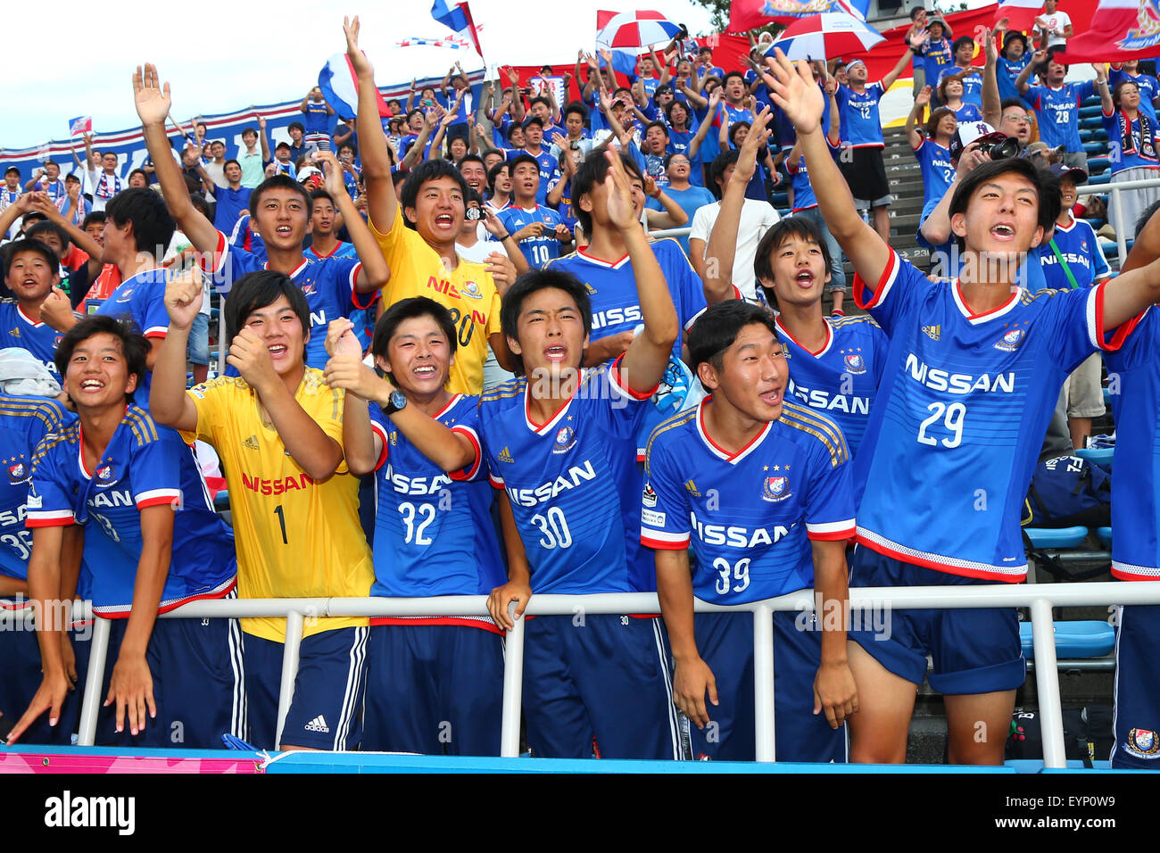 Kanagawa, Japan. 1st Aug, 2014. F Yokohama F Marinos youth fans ...