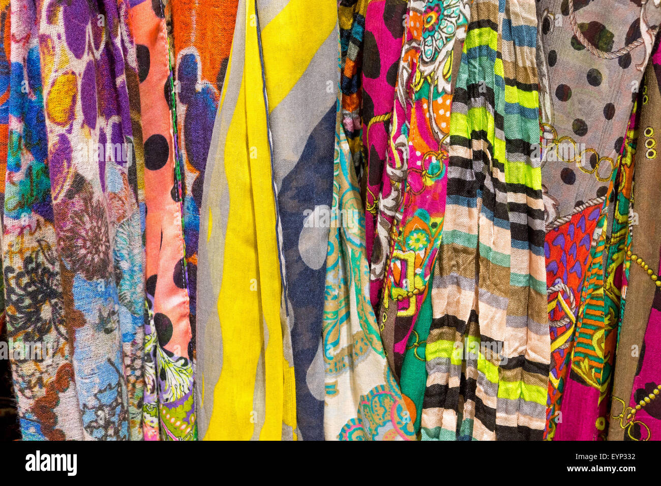 Some drapery with different patterns and colours Stock Photo - Alamy