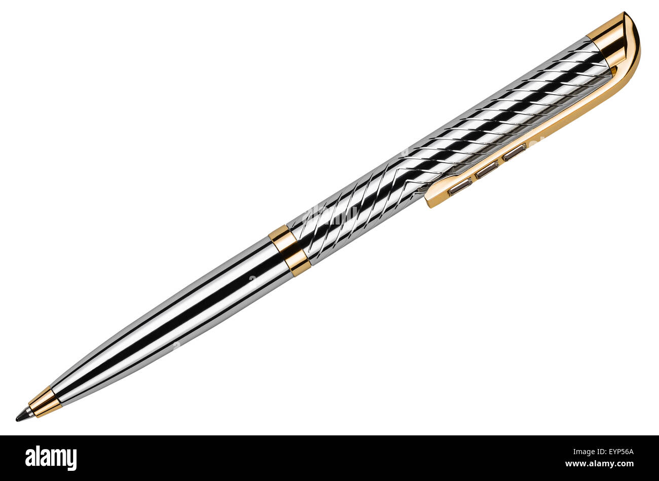 the silver pen isolated on white background Stock Photo - Alamy