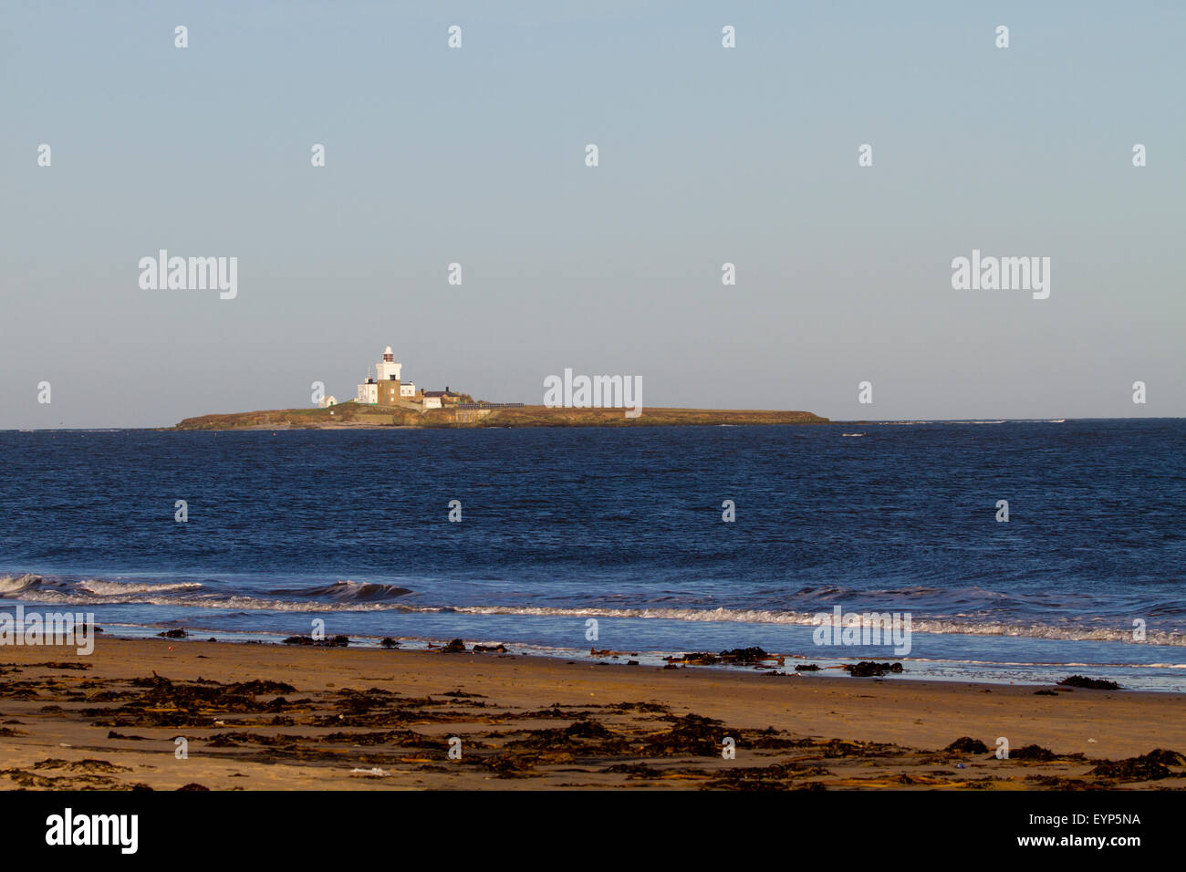 Coquet Island lighthouse, Druridge Bay Stock Photo - Alamy