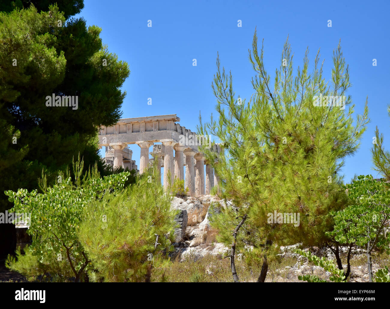 Ancient columns temple aphaea hi-res stock photography and images - Alamy