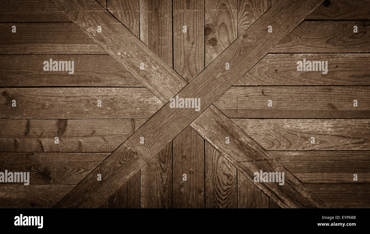 Old wooden cross board wall as background, close up Stock Photo - Alamy