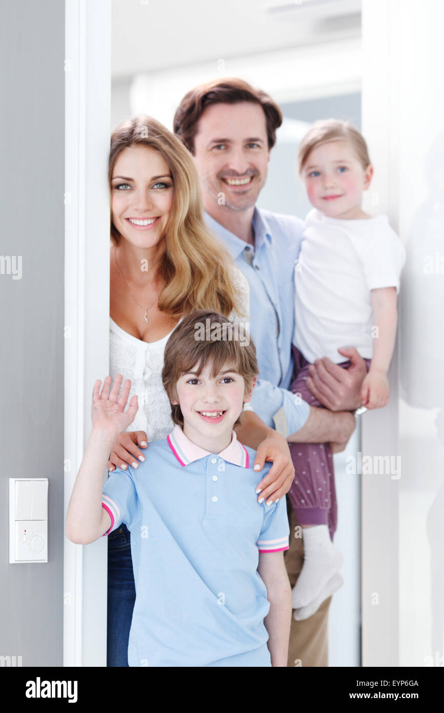 happy family inside house Stock Photo - Alamy