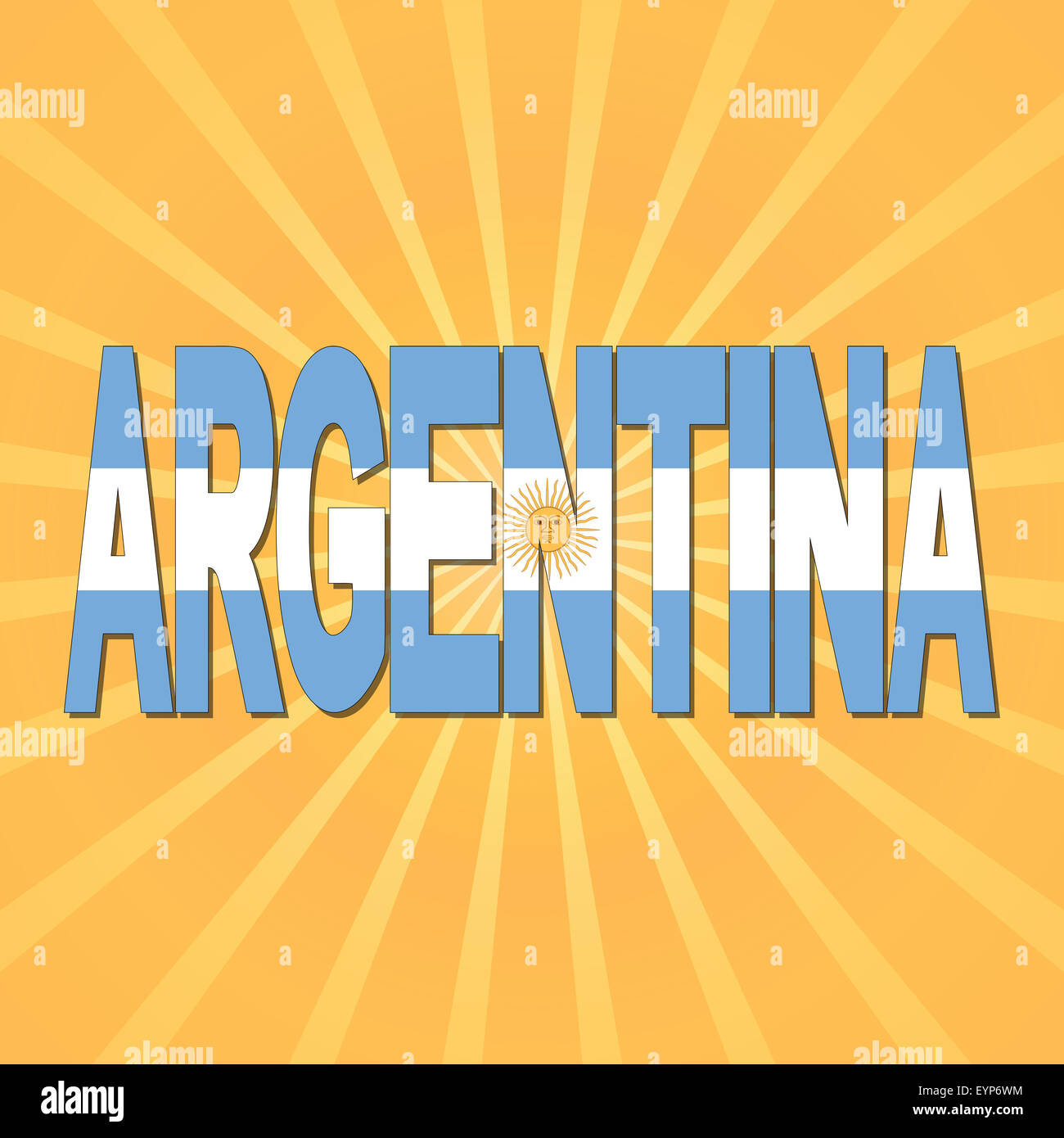 Argentina flag text with sunburst illustration Stock Photo - Alamy