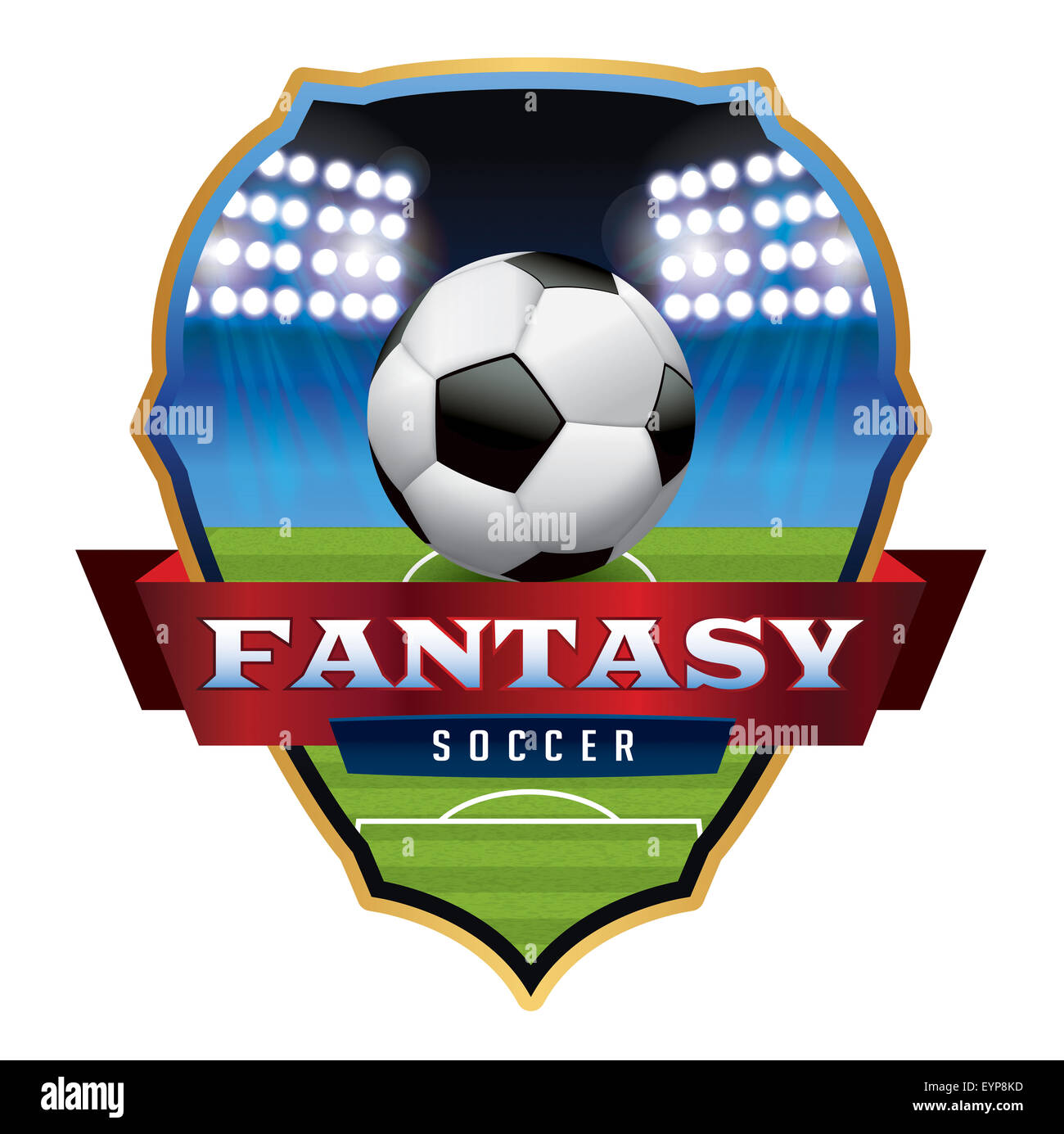 An illustration for a Fantasy soccer football emblem Stock Photo - Alamy