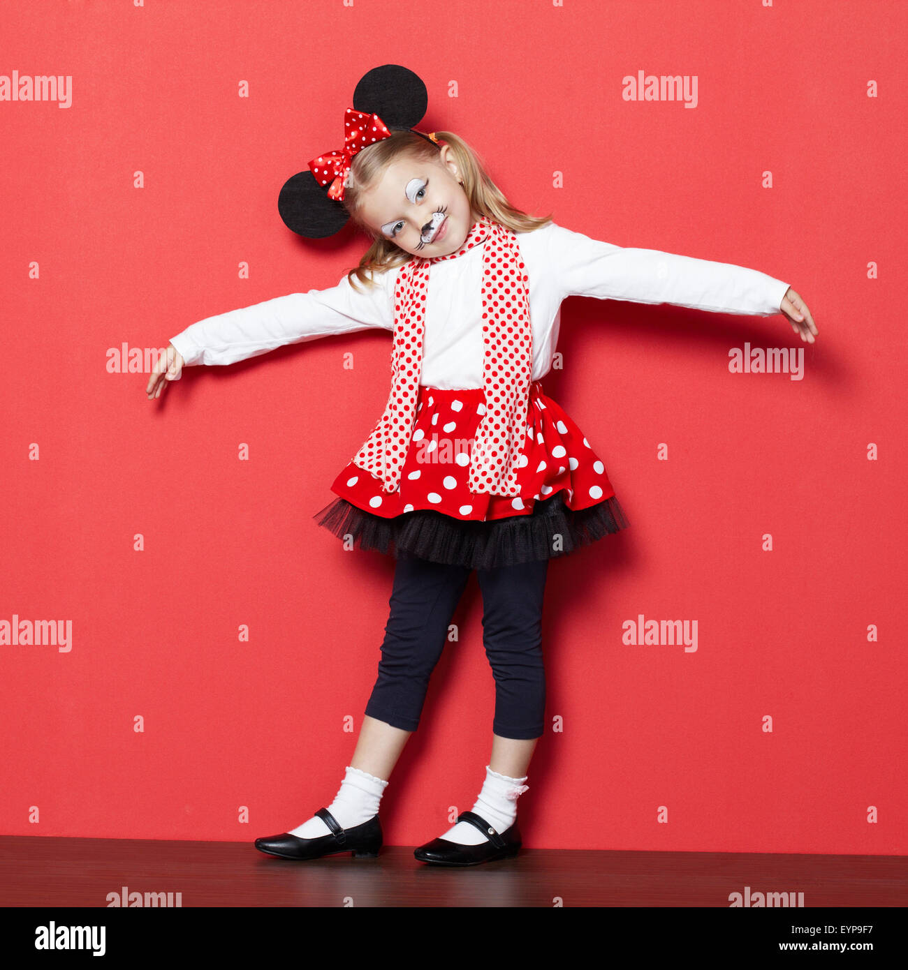 little beautiful girl with mouse mask Stock Photo - Alamy