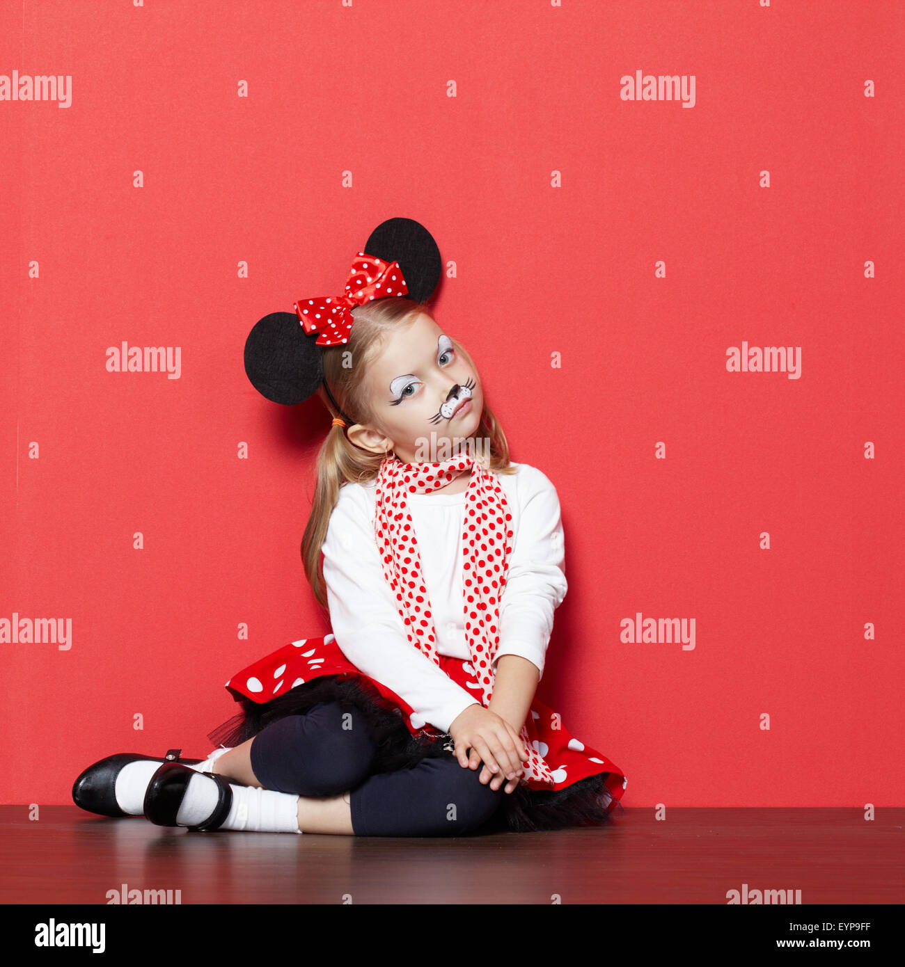 little beautiful girl with mouse mask Stock Photo - Alamy