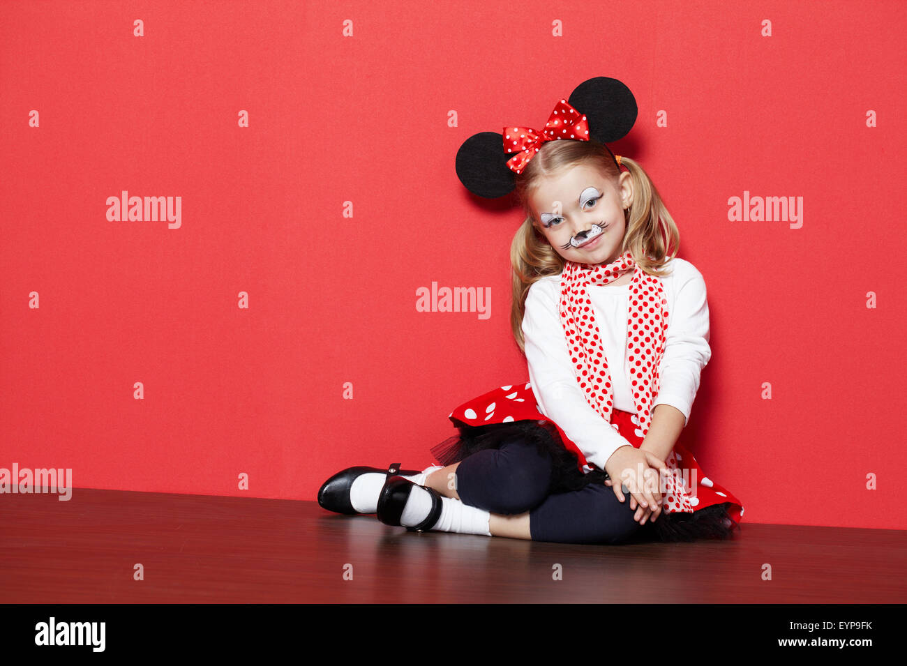 little beautiful girl with mouse mask Stock Photo - Alamy