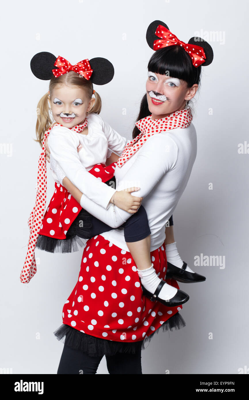 two girls with mouse masks Stock Photo - Alamy